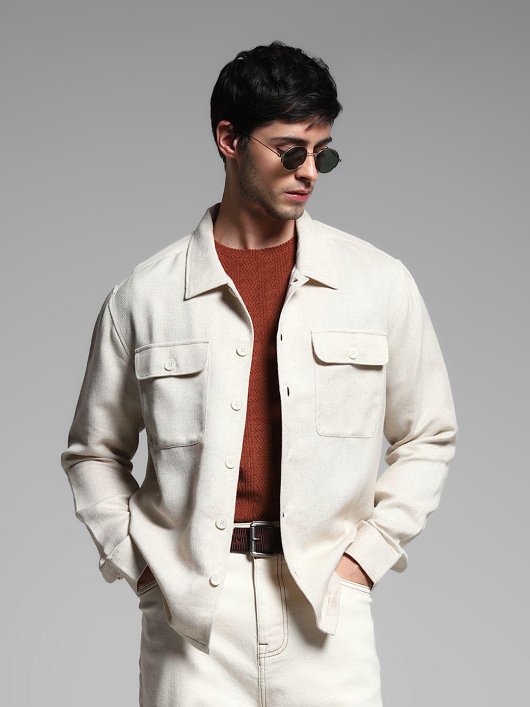 Buy Jack & Jones Solid Cotton Casual Shacket - Shackets for Men ...