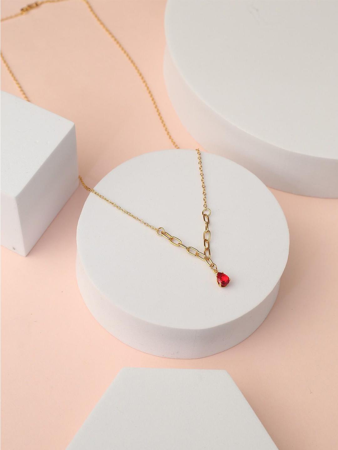 Buy Zabby Allen Gold Plated Artificial Stones Studded Teardrop Shaped ...