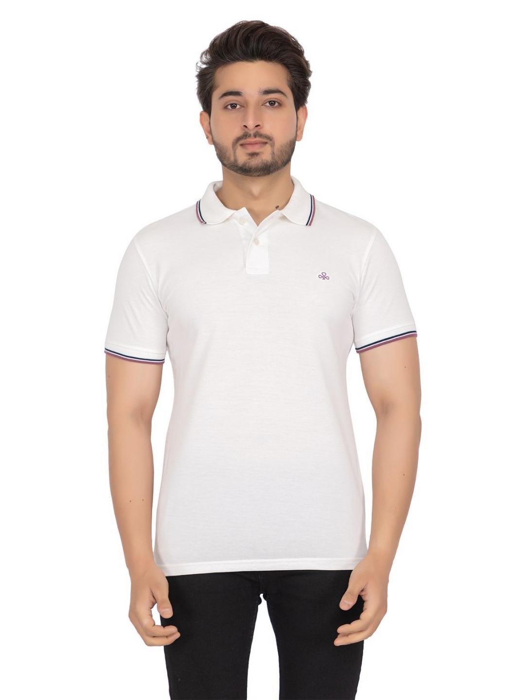 Buy Antiloop Men Solid Polo Collar Cotton T Shirt - Tshirts for Men ...