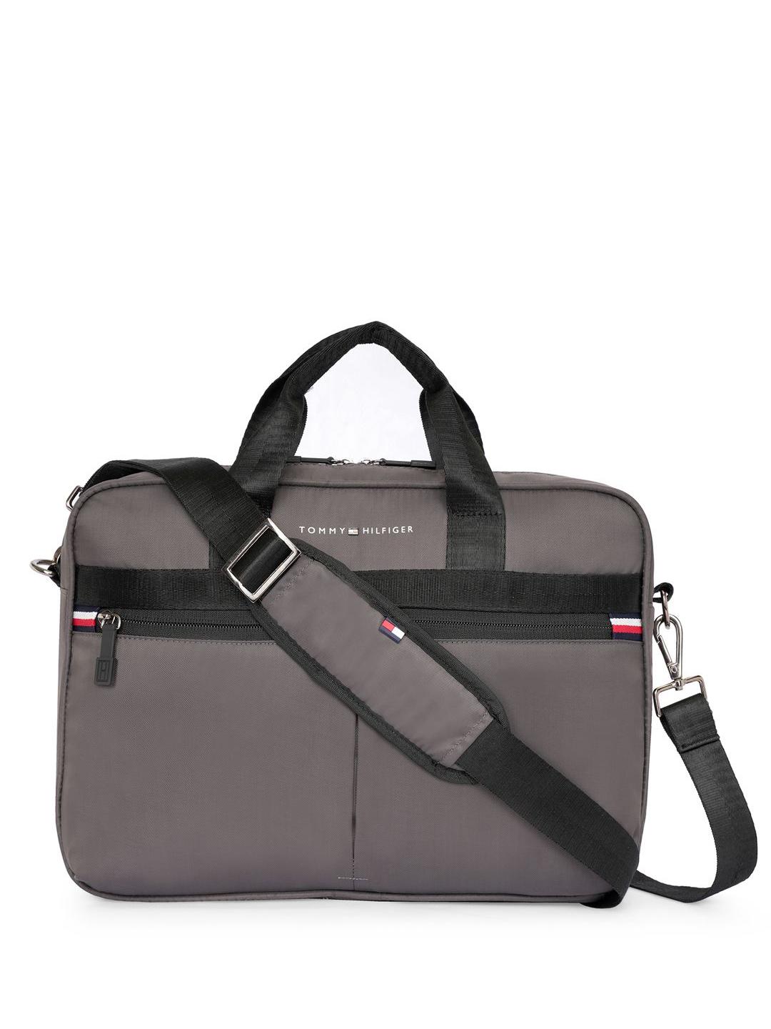 Buy Tommy Hilfiger Colourblocked Structured Detachable Strap Laptop Bag ...