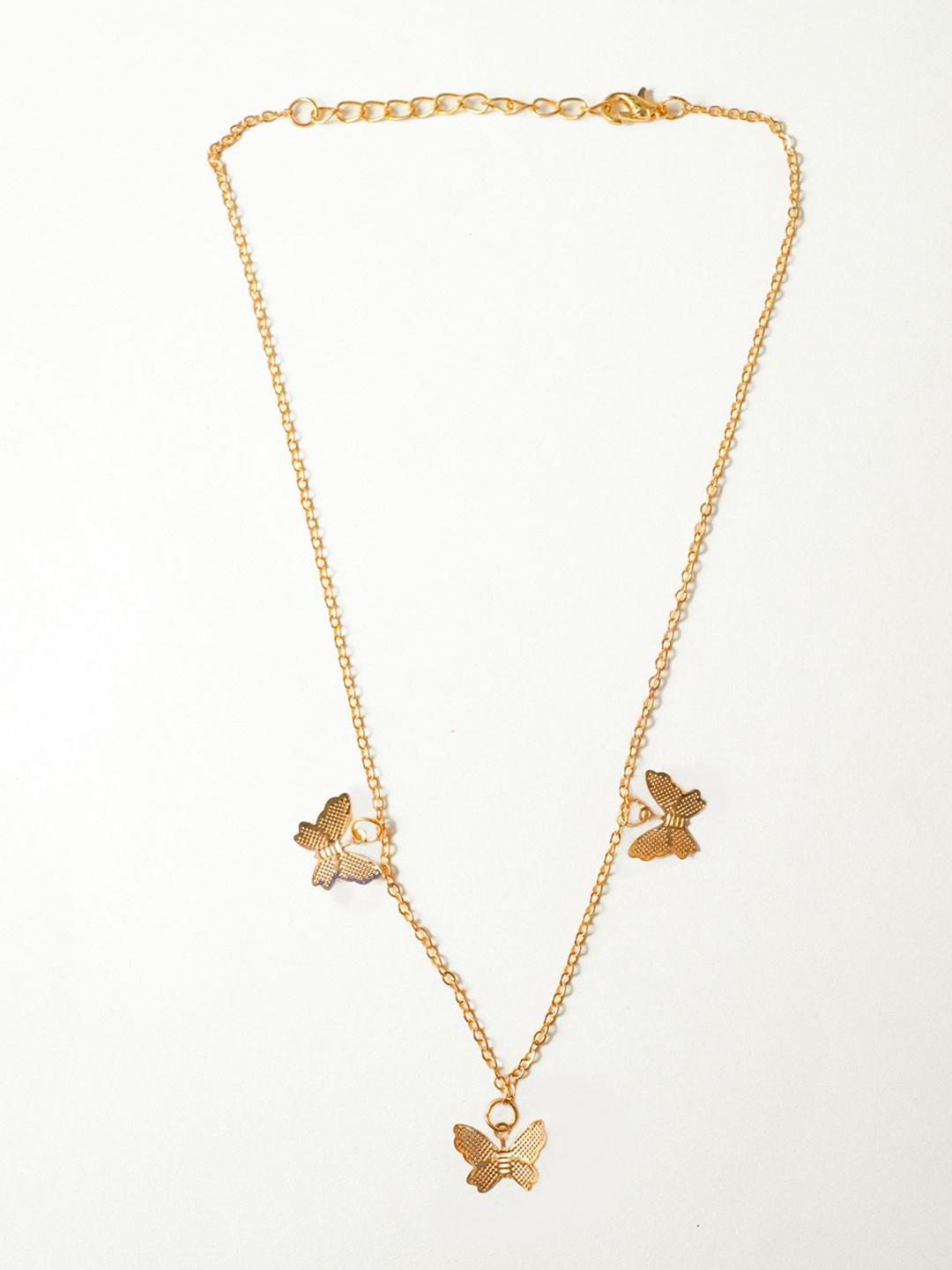 Buy VIRAASI Gold Plated Butterfly Shaped Necklace - Necklace And Chains ...