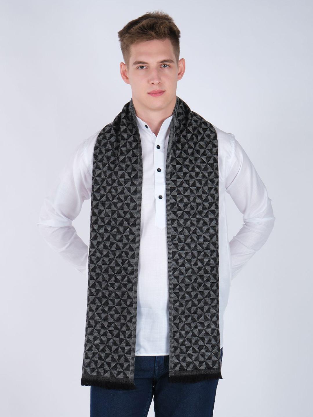 Buy Mast & Harbour Unisex Self Design Scarf With Frayed Border ...