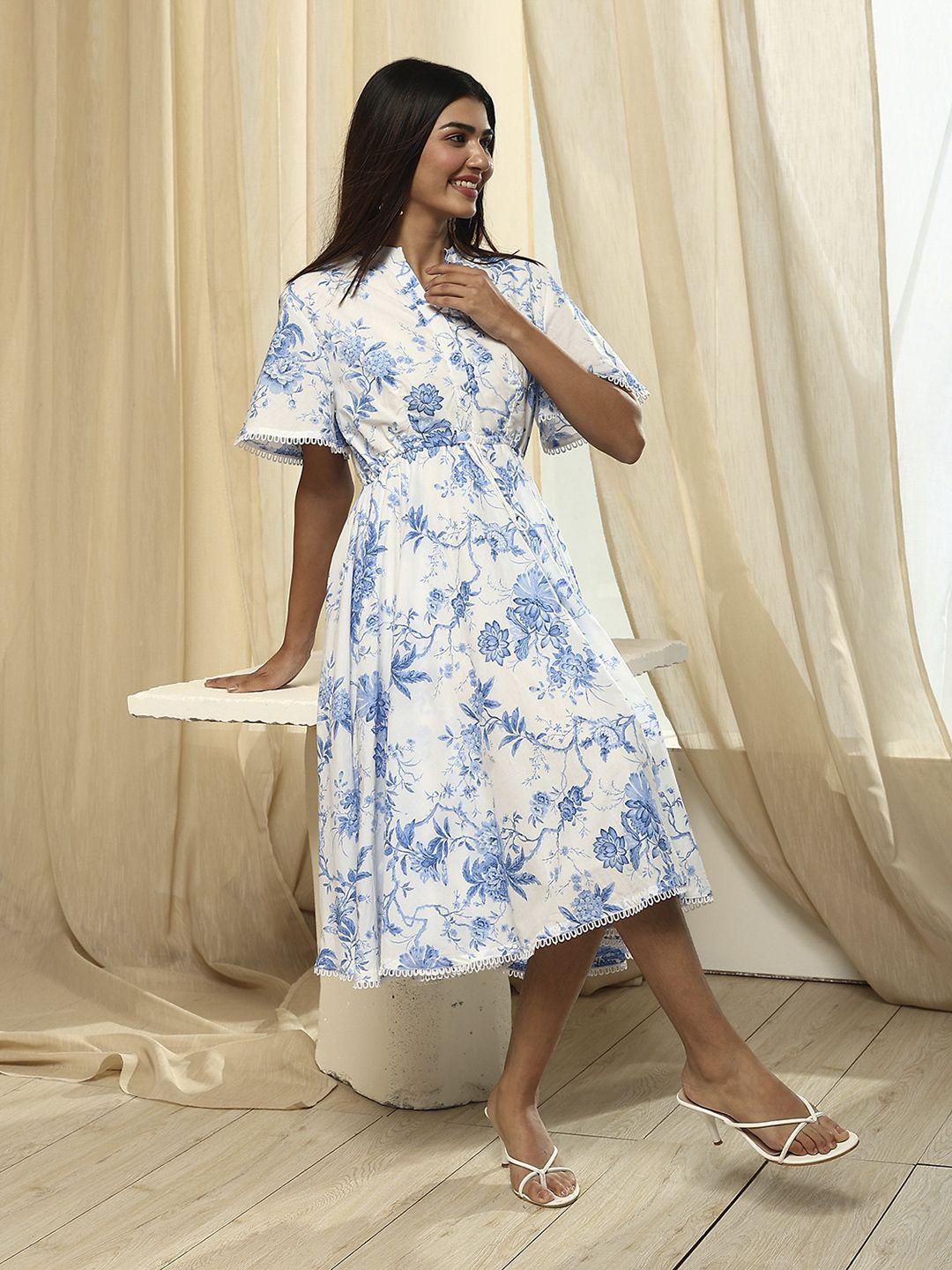 Buy Biba Floral Print Fit & Flare Midi Dress - Dresses for Women ...