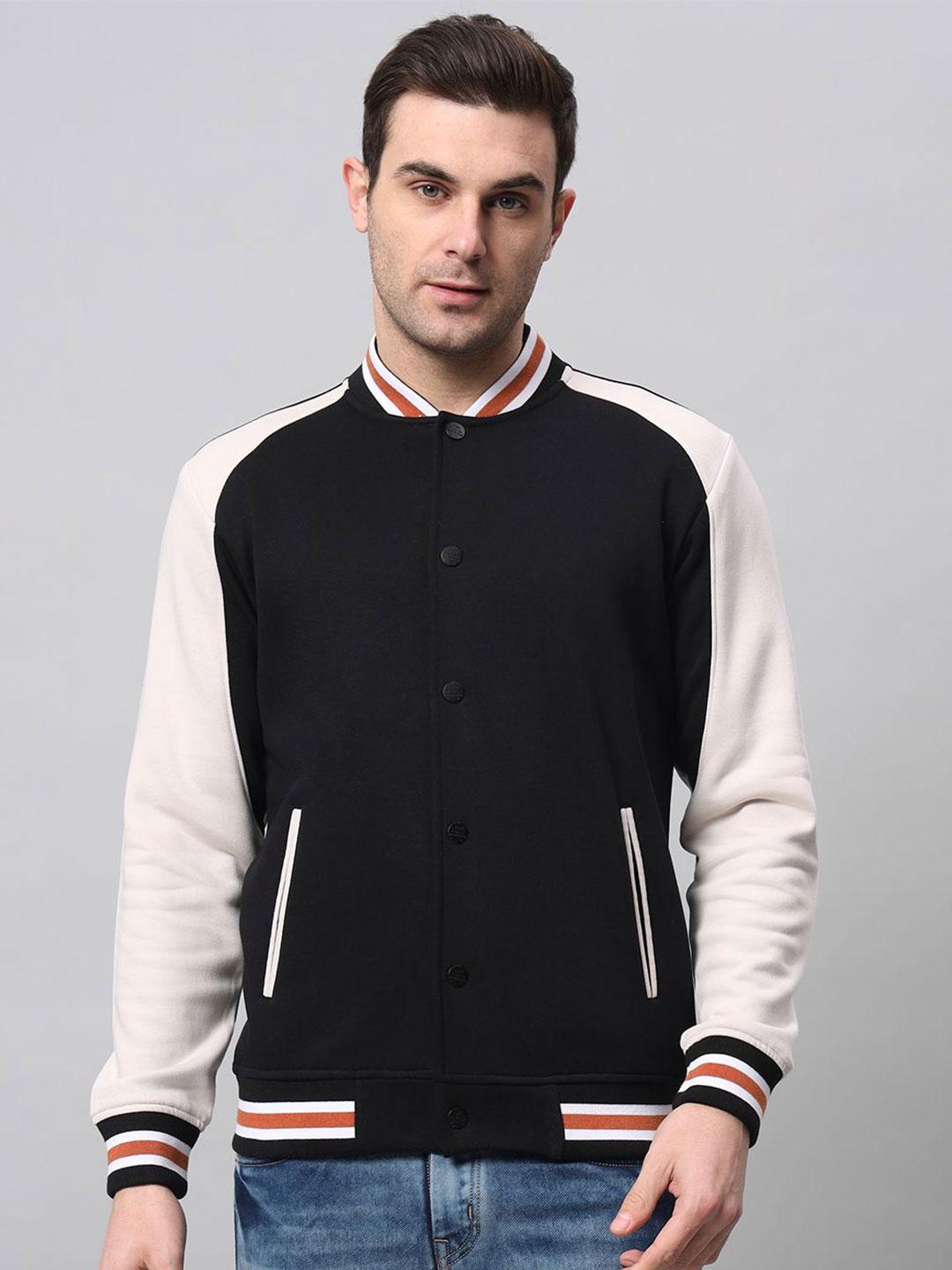 Buy TMO Men Colourblocked Stand Collar Varsity Jacket - Jackets for Men ...