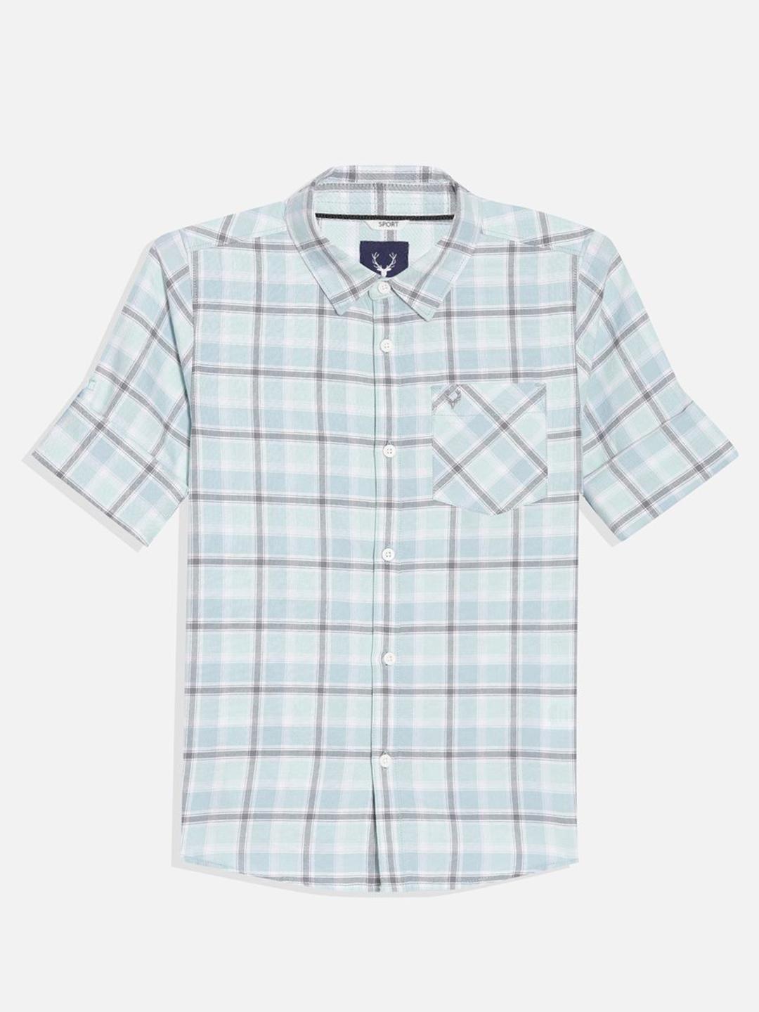 Buy Allen Solly Junior Boys Slim Fit Opaque Checked Casual Shirt ...
