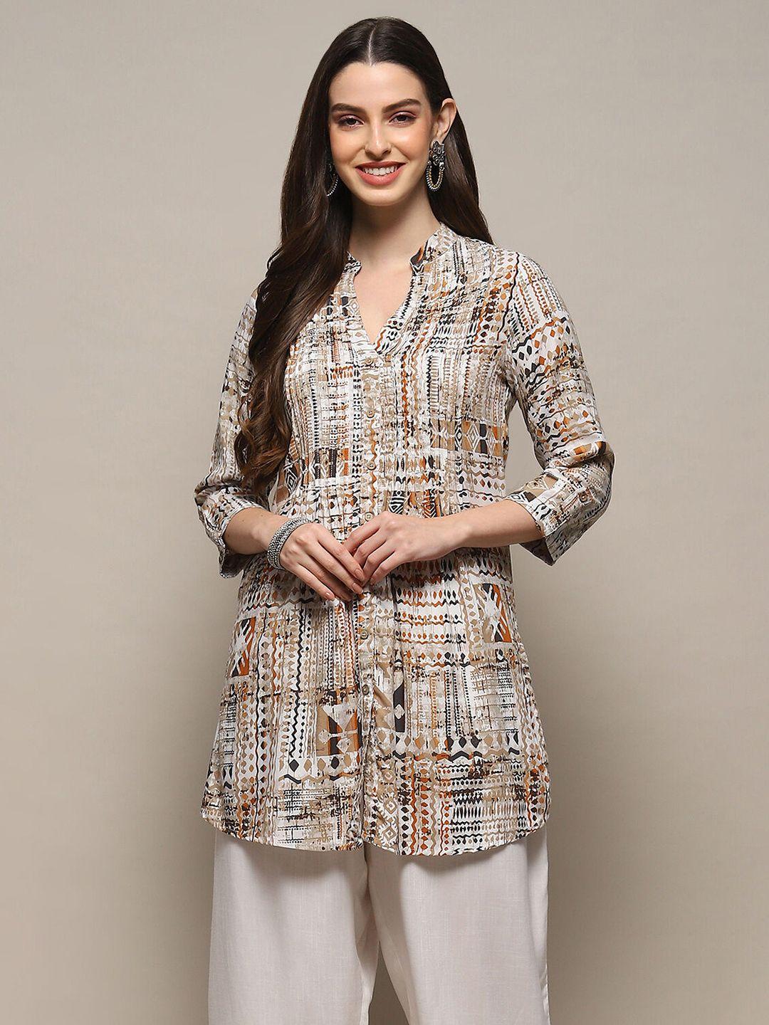 Buy Biba Ethnic Motifs Printed Mandarin Collar Kurti - Kurtis for Women ...