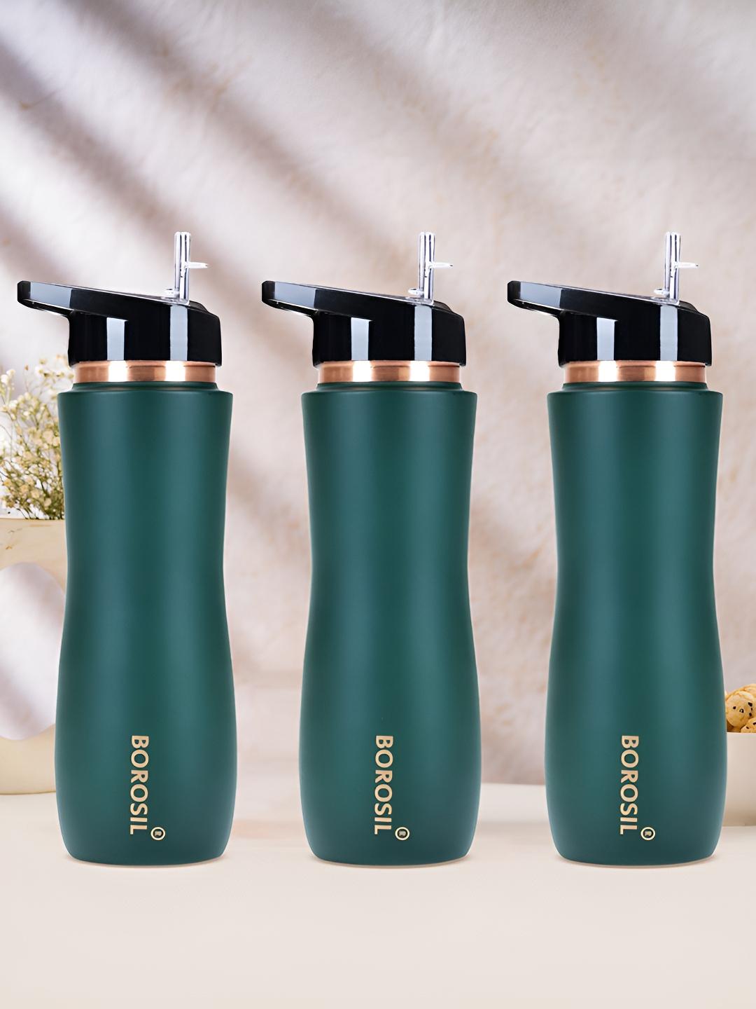 Buy BOROSIL Green Solid Copper Spill Proof 3 Piece Sipper 750ml - Water ...