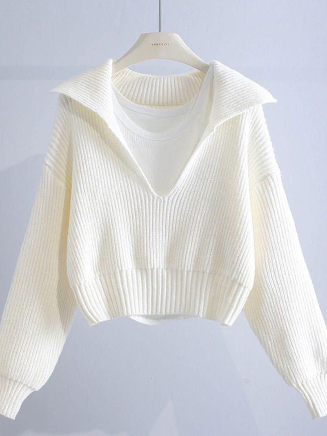 Buy Miss Mosa By Akanksha Women Jennifer Cropped Sweaters With Inner ...