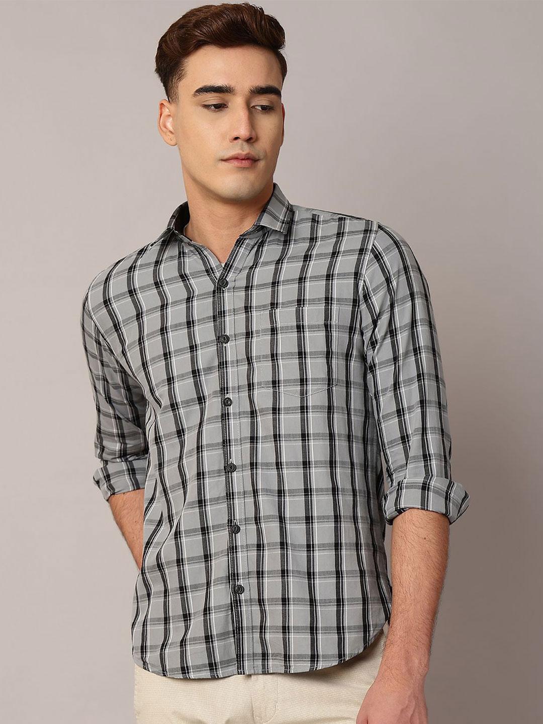 Buy TQS Men Shepherd Checks Opaque Checked Casual Shirt - Shirts for ...