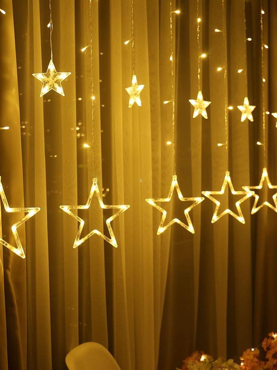 Buy SPARK WORLD Yellow 138 Star Shaped LED String Light - String Lights ...