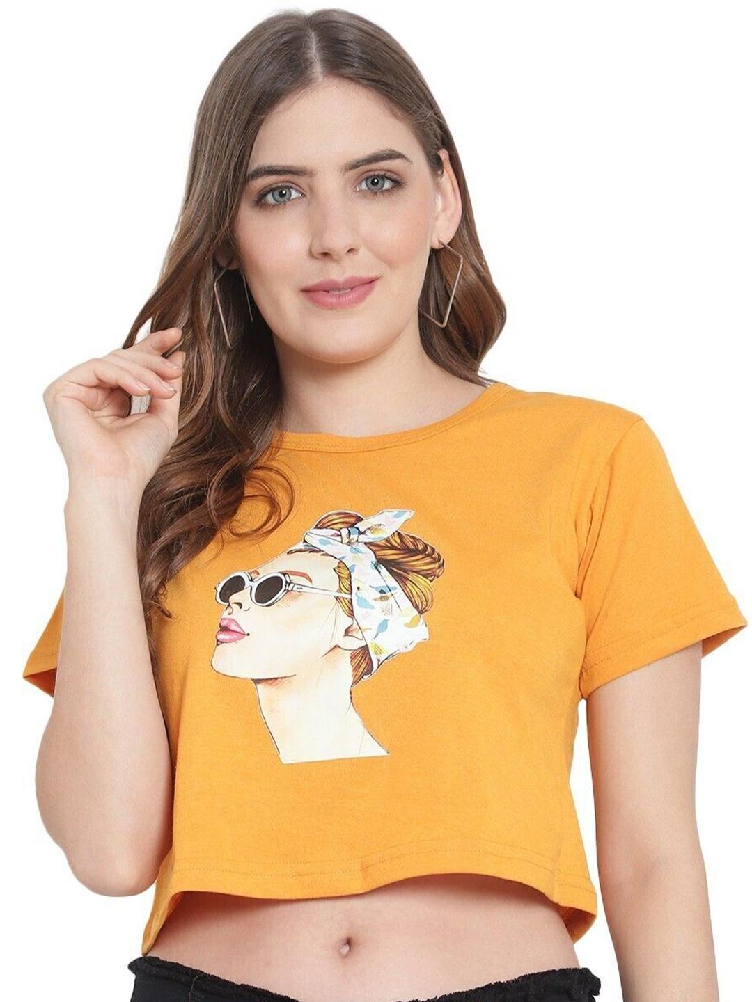 Buy DEEPMAYRA COLLECTION Women Printed Cotton High Low Crop Top - Tops ...