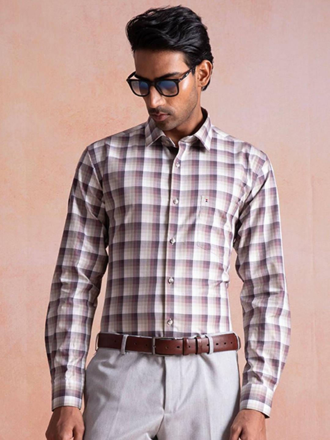 Buy Sero Men Smart Tailored Fit Opaque Checked Casual Shirt - Shirts ...