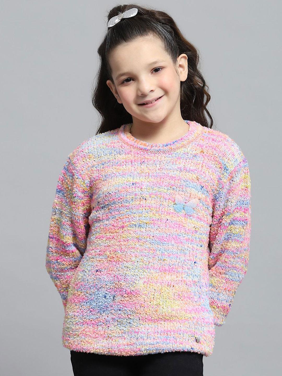 Buy Monte Carlo Girls Self Design Applique Woollen Top - Tops for Girls ...
