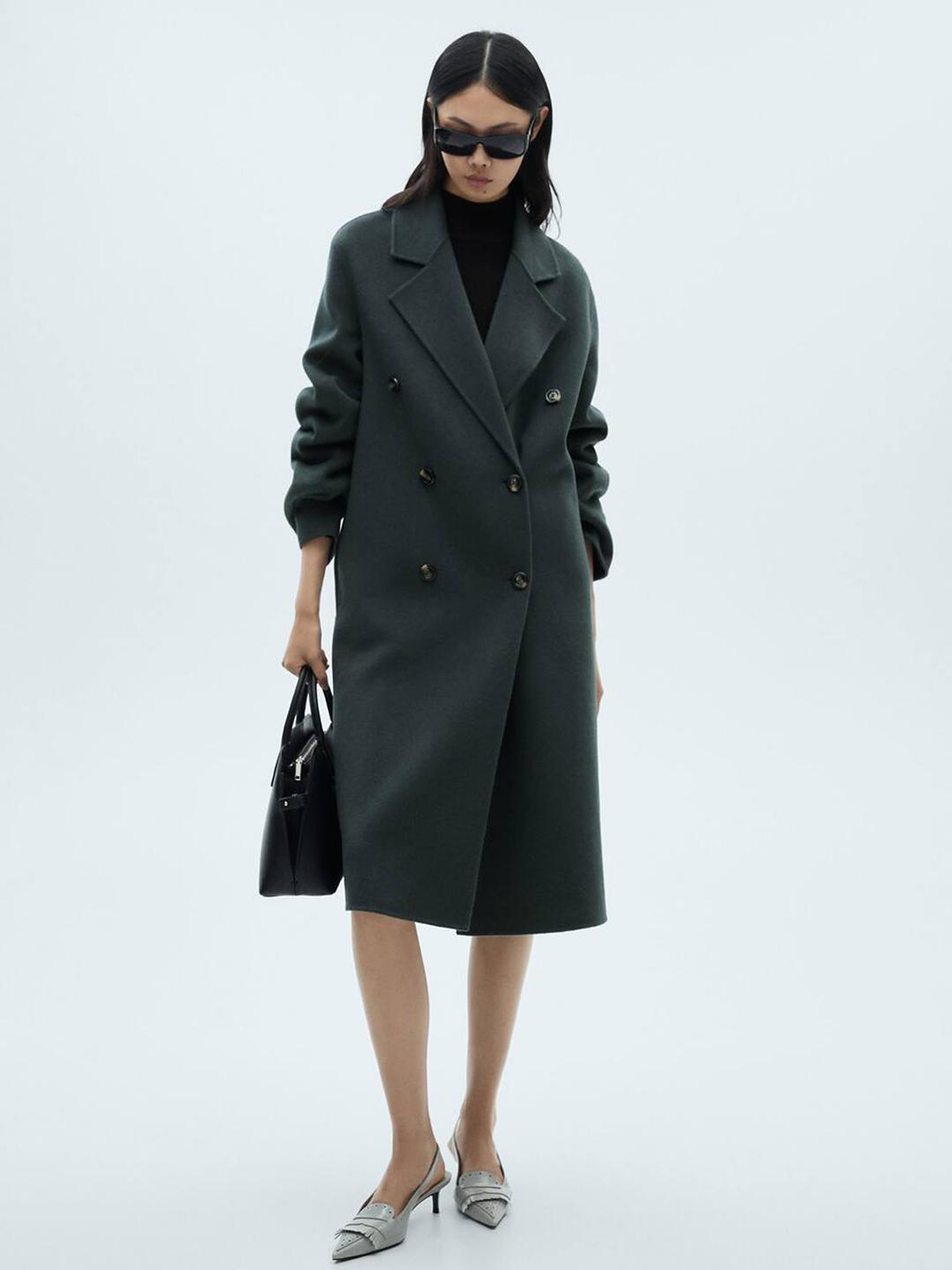 Buy MANGO Oversized Double Breasted Longline Overcoat - Coats for Women ...