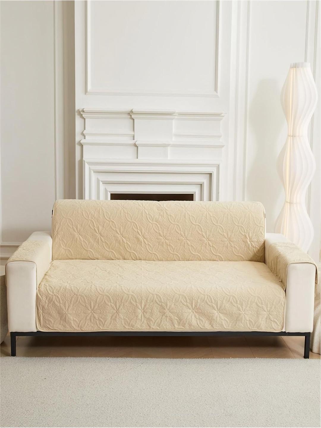 Buy HOUSE OF QUIRK Anti Slip Water Resistant Polyester Quilted 3 Seater ...