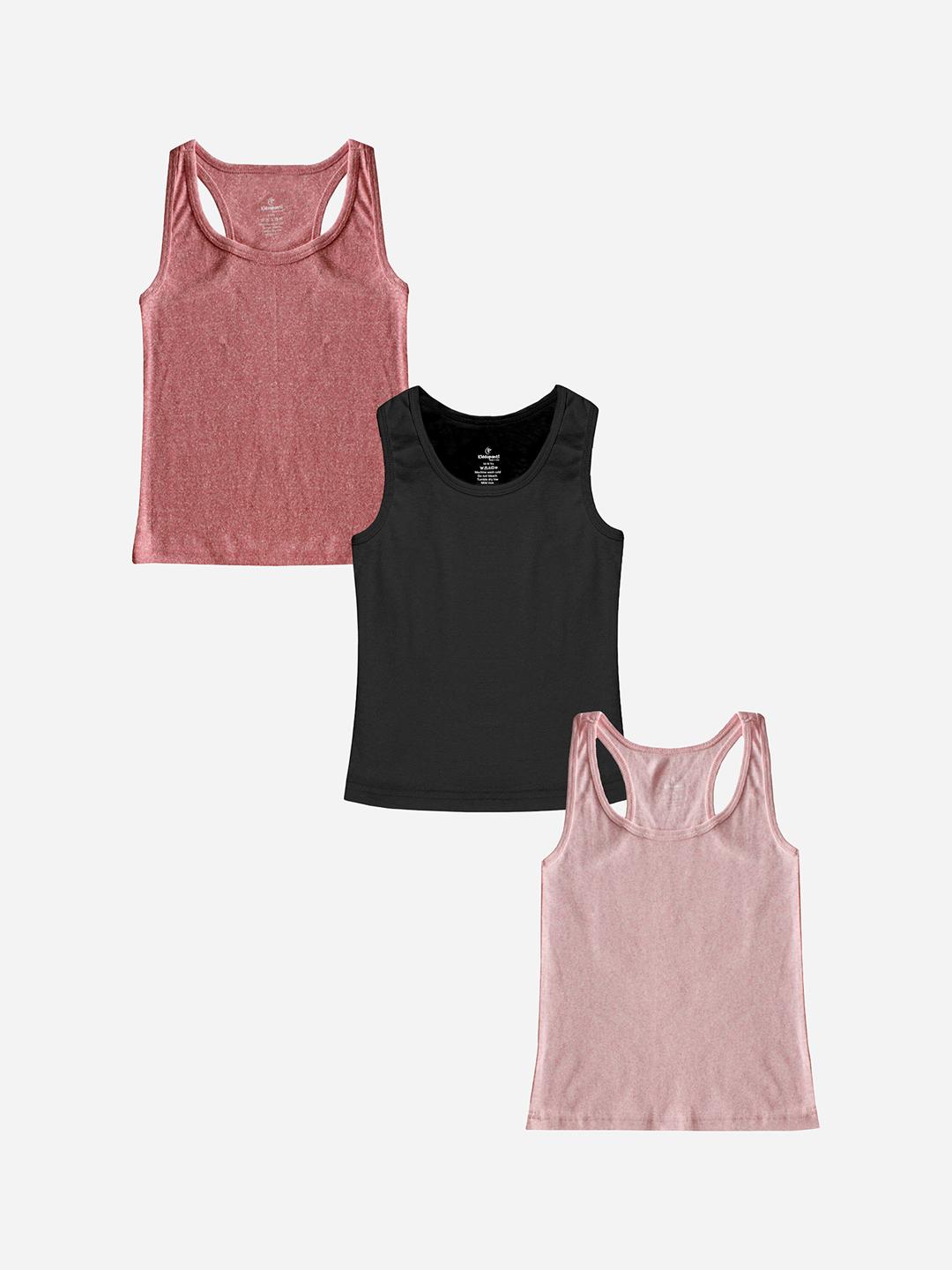 Buy KiddoPanti Girls Pack Of 3 Cotton Camisoles - Camisoles for Girls ...