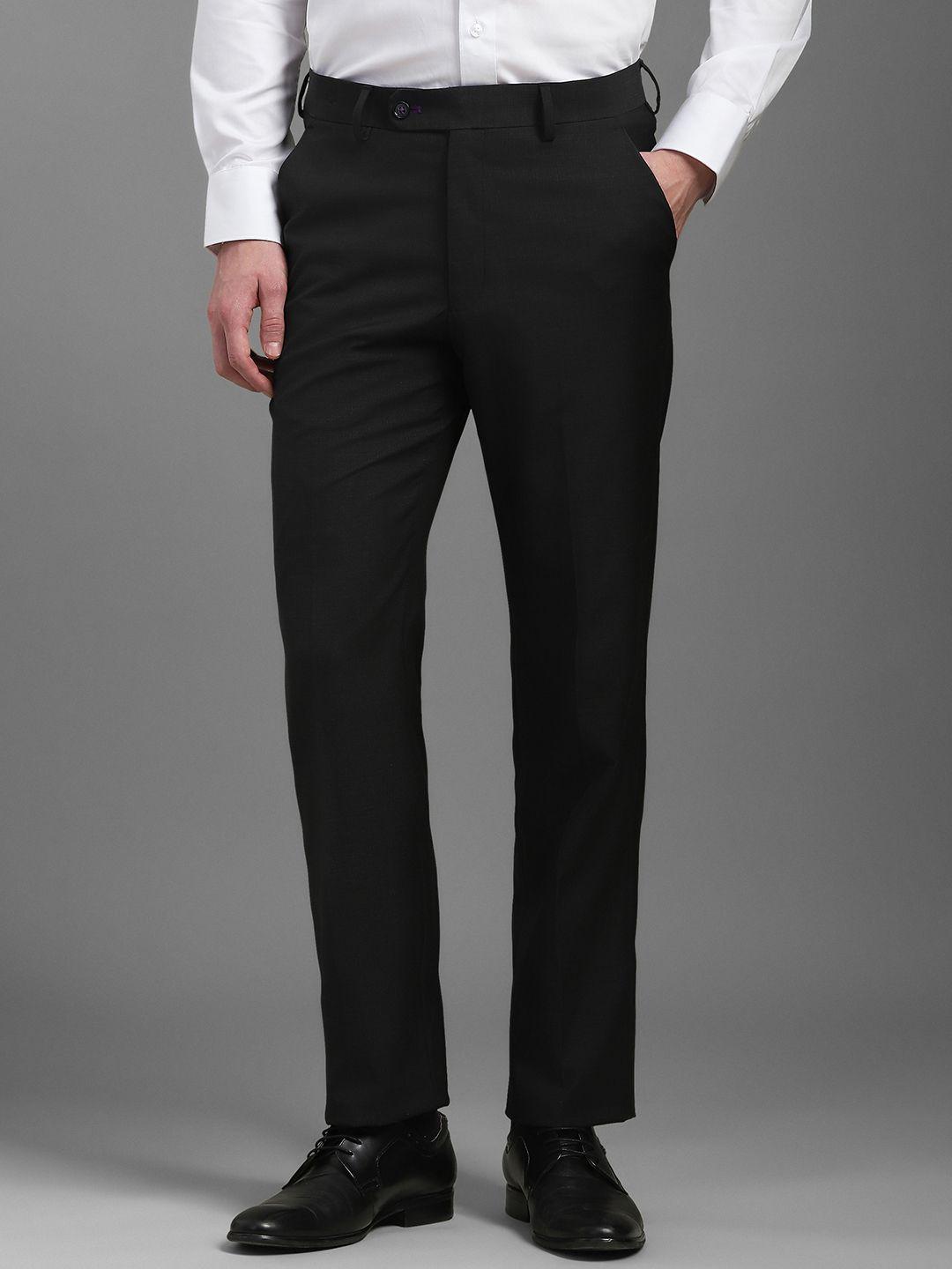 Buy Luxure By Louis Philippe Men Slim Fit Mid Rise Formal Trousers ...