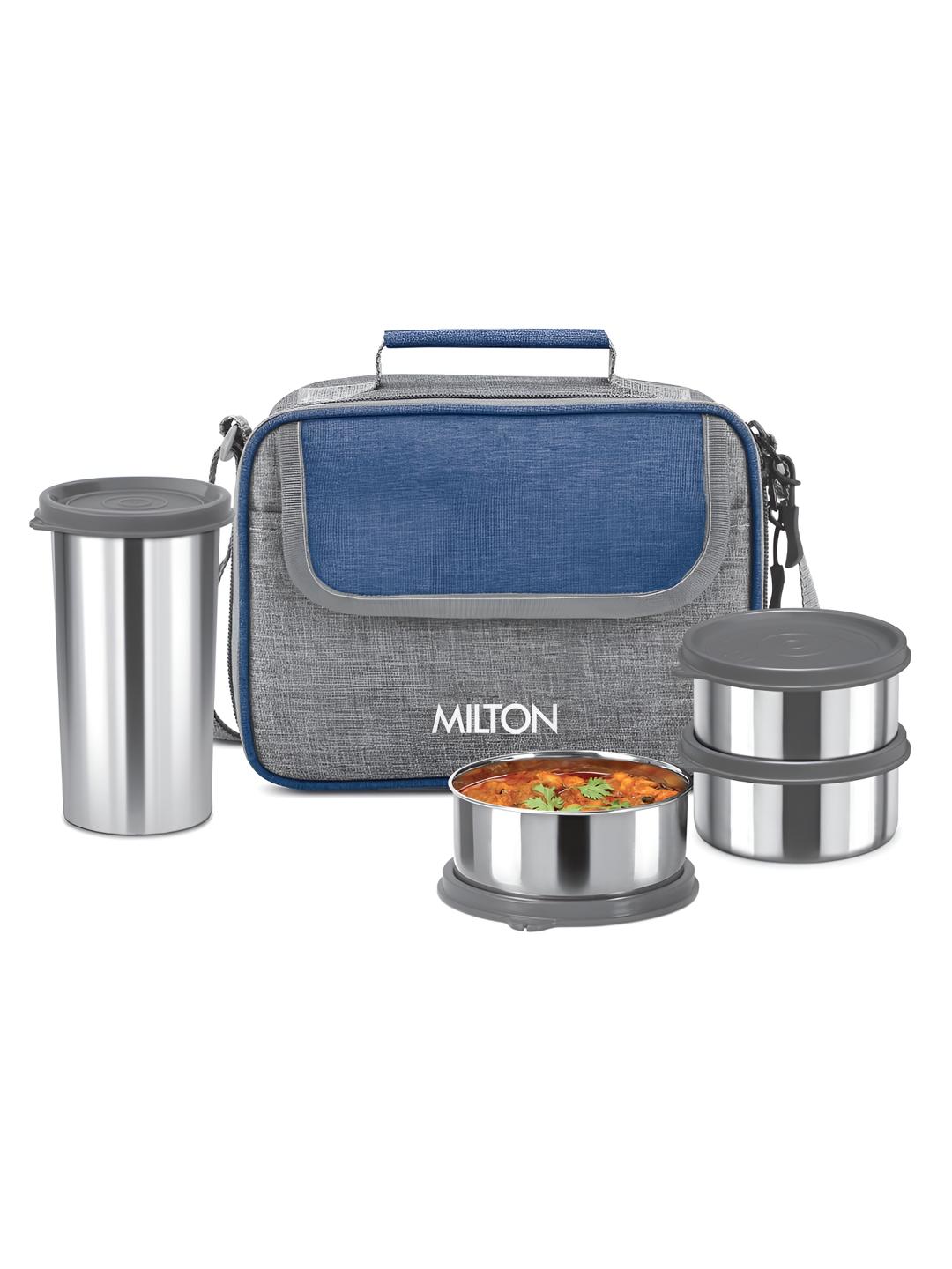 Buy Milton Daily Meal Lunch Box Blue Stainless Steel 3 Pcs Container ...