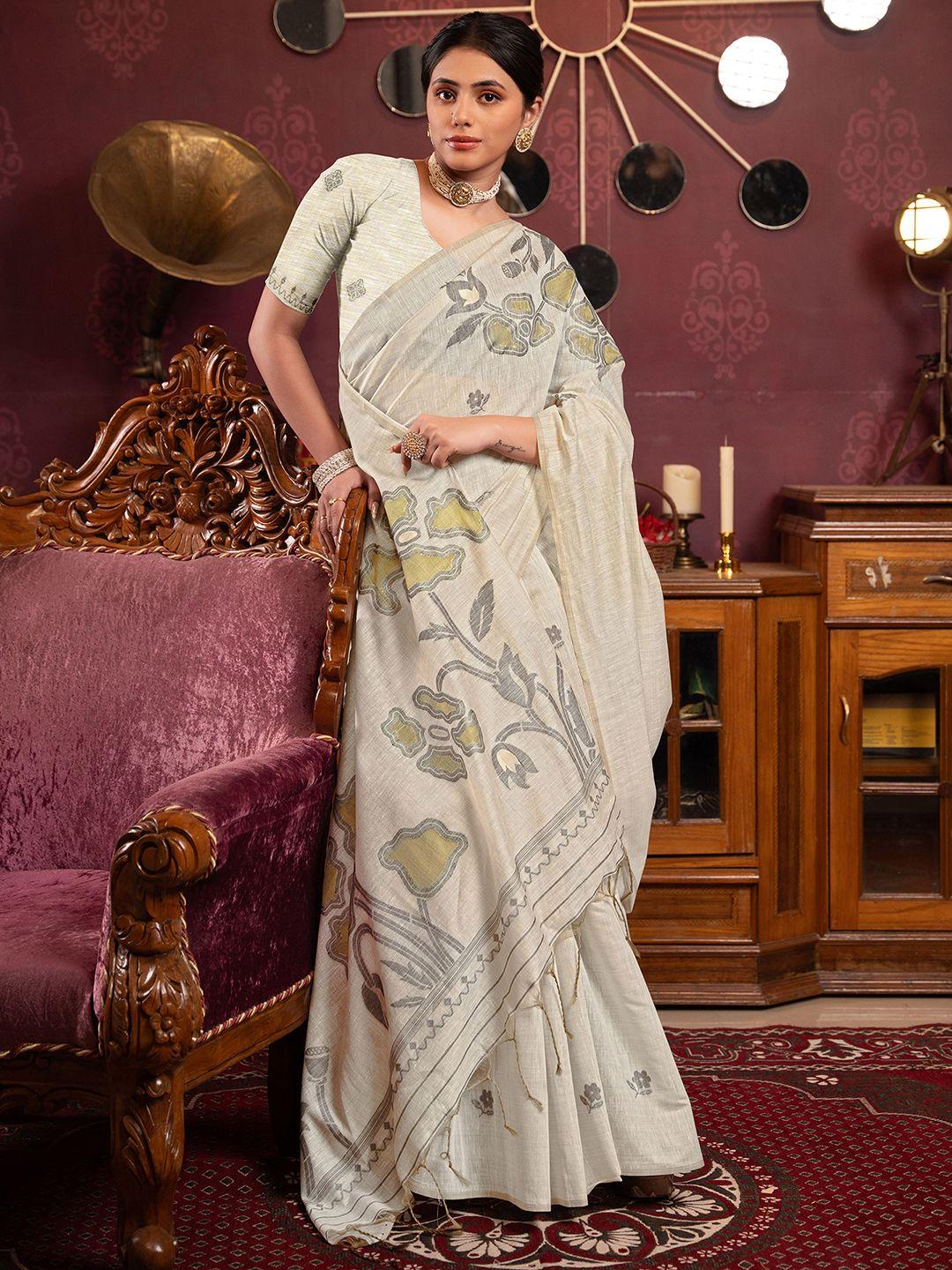 Buy Satrani Ethnic Motifs Pure Cotton Saree - Sarees for Women 32402093 ...
