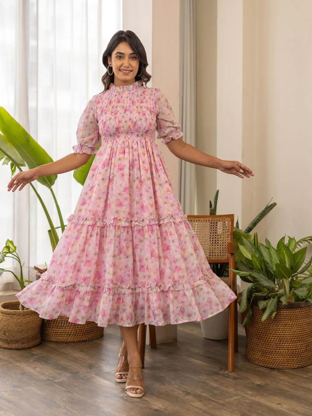 Buy Ariya Prints Floral Print Georgette Maxi Dress - Dresses for Women ...