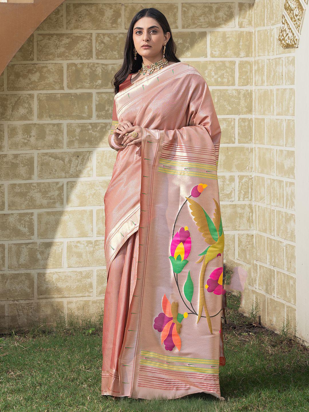 Buy Satrani Woven Design Zari Paithani Saree - Sarees for Women ...