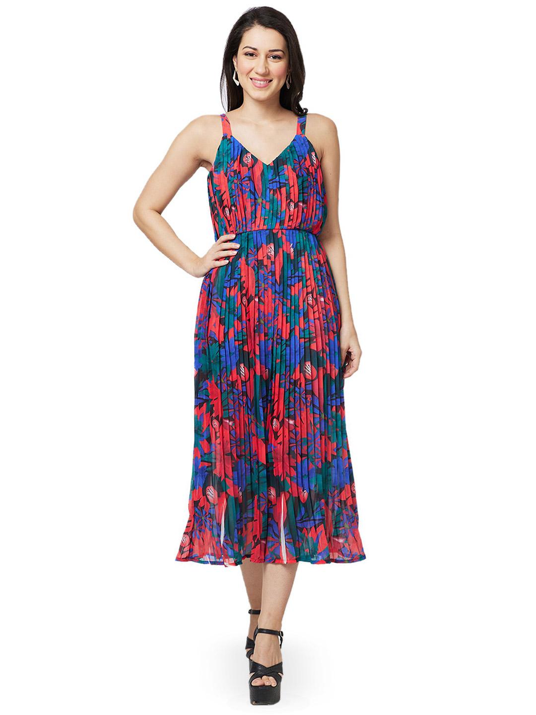 Buy Iti Print Georgette A Line Midi Dress - Dresses for Women 32429152 ...