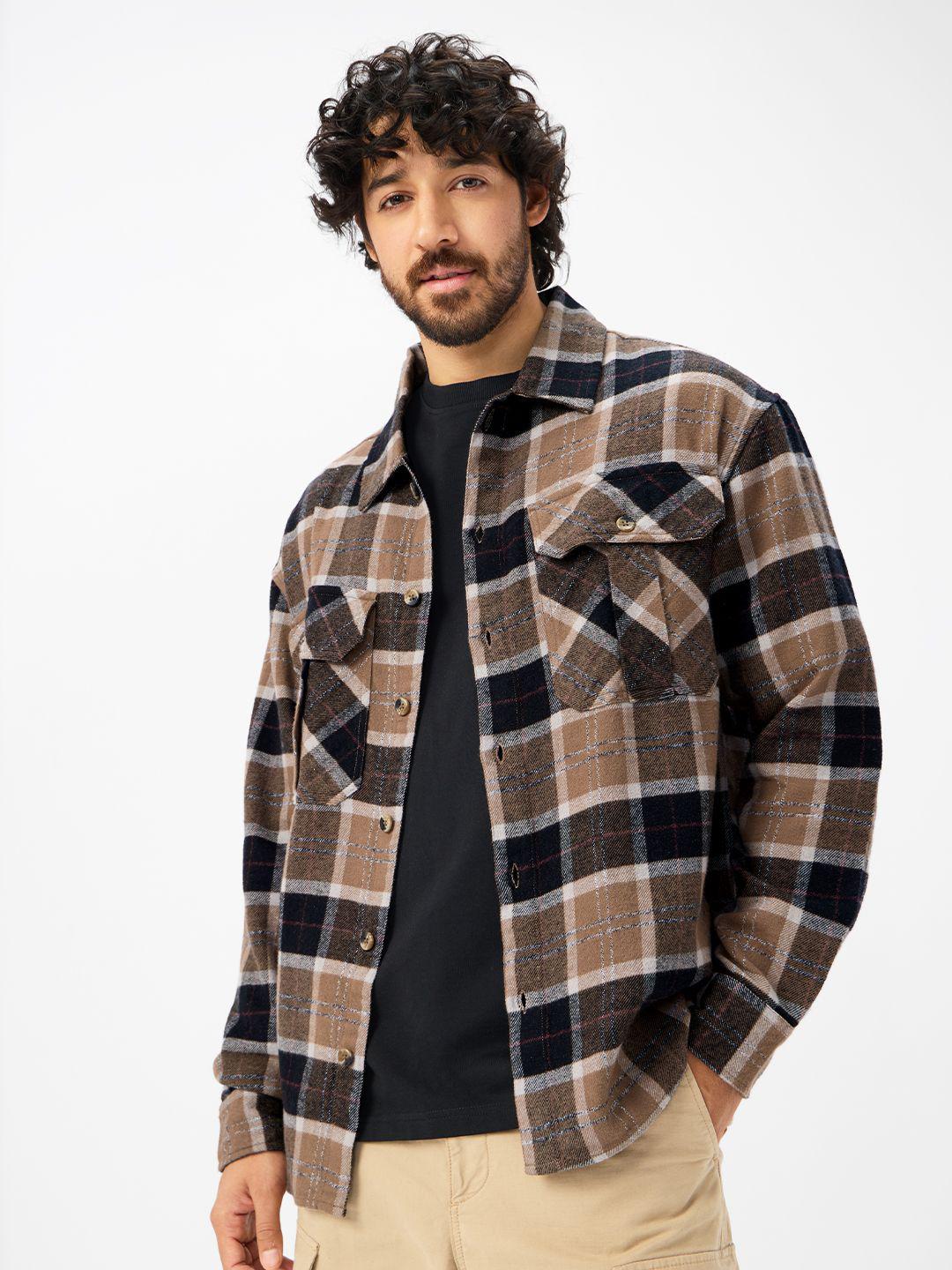Buy The Souled Store Men Oversized Checked Multicolor Shackets - Shirts ...