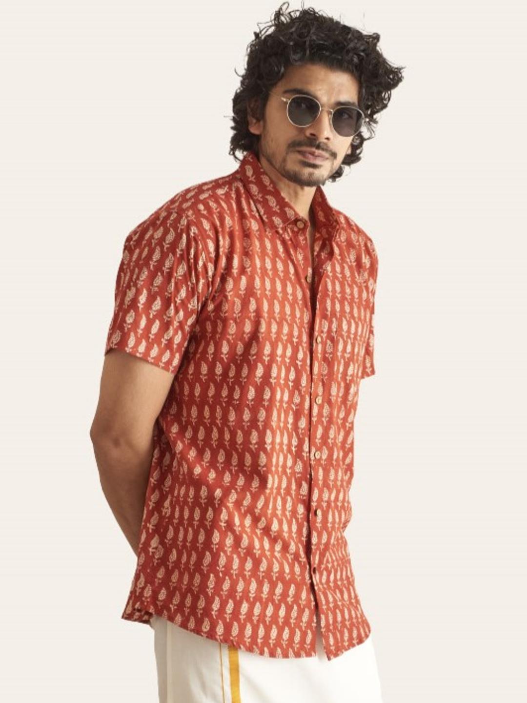 Buy Patrah Men Ethnic Motifs Printed Cotton Relaxed Opaque Casual Shirt ...