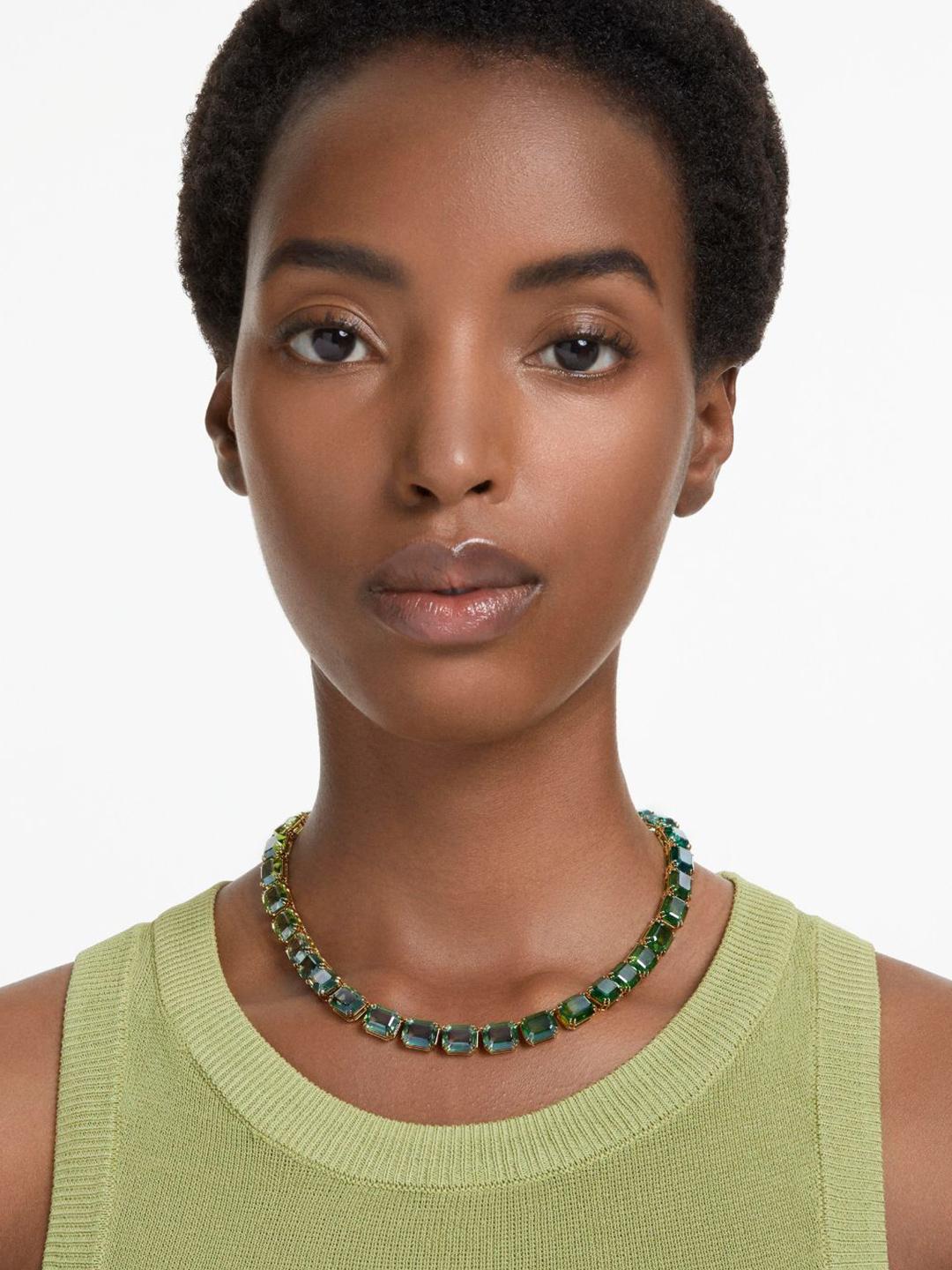 Buy SWAROVSKI Gold Plated Crystal Stone Studded Necklace - Necklace And ...