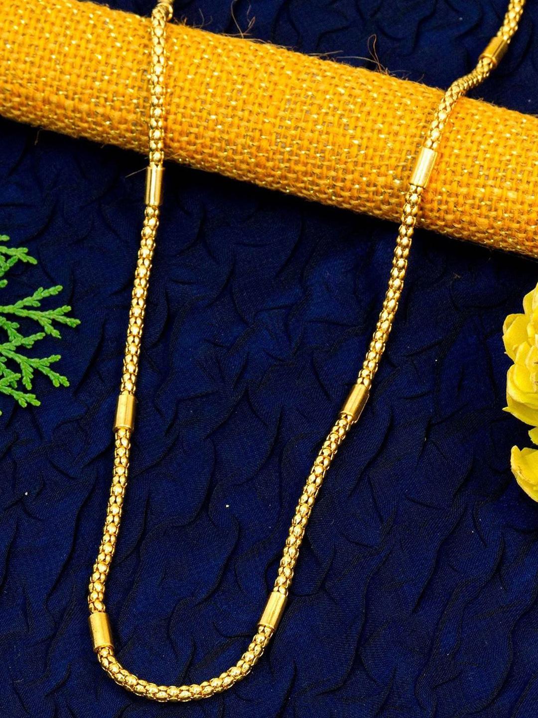 Buy AKLINA Unisex Gold Plated Minimal Chain - Necklace And Chains for ...