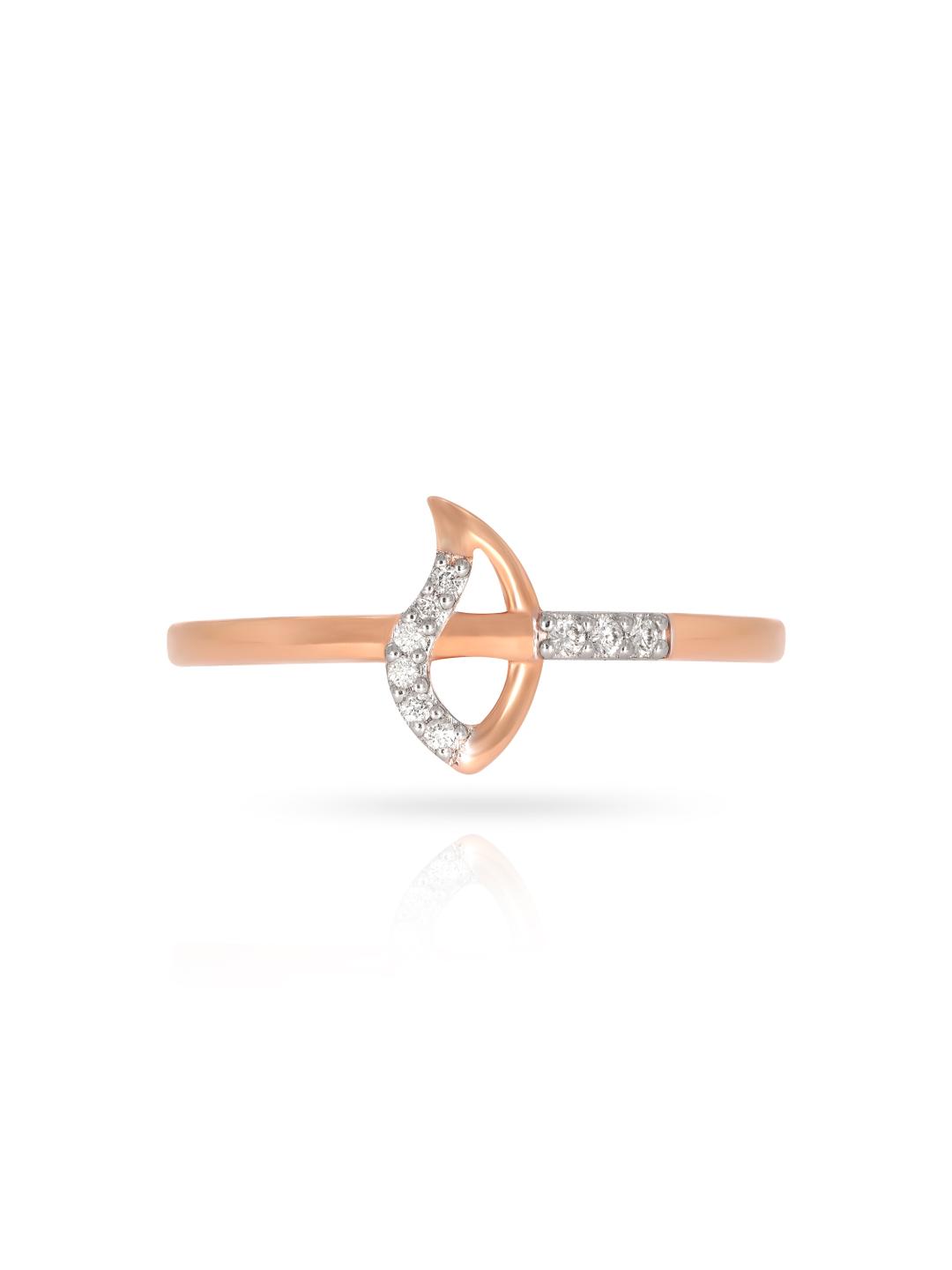 Buy BHIMA 18K BIS Hallmark 750 Purity Rose Gold Gleamy Diamond Ring ...
