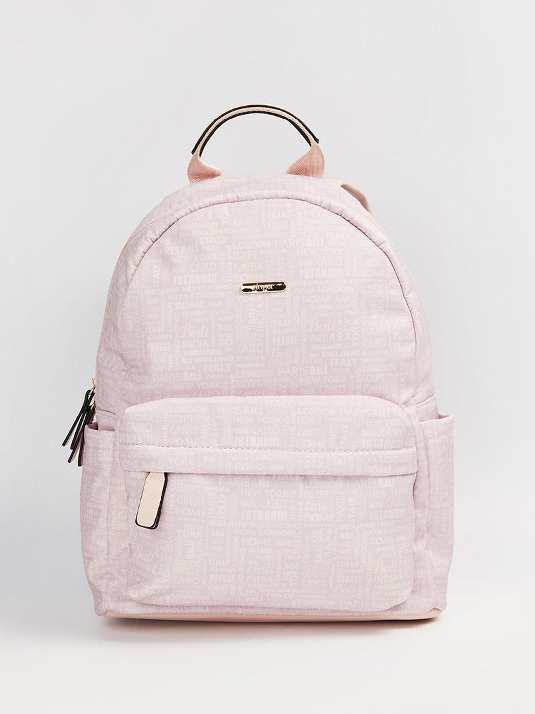 Buy Ginger By Lifestyle Women Typography Printed Casual Backpack ...