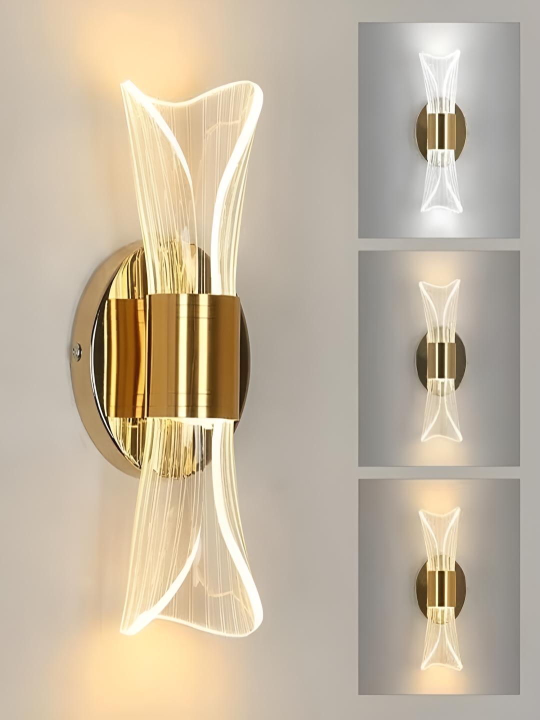 Buy GAUVIK Gold Toned & Transparent Acrylic Spherical Shaped Wall Lamp ...