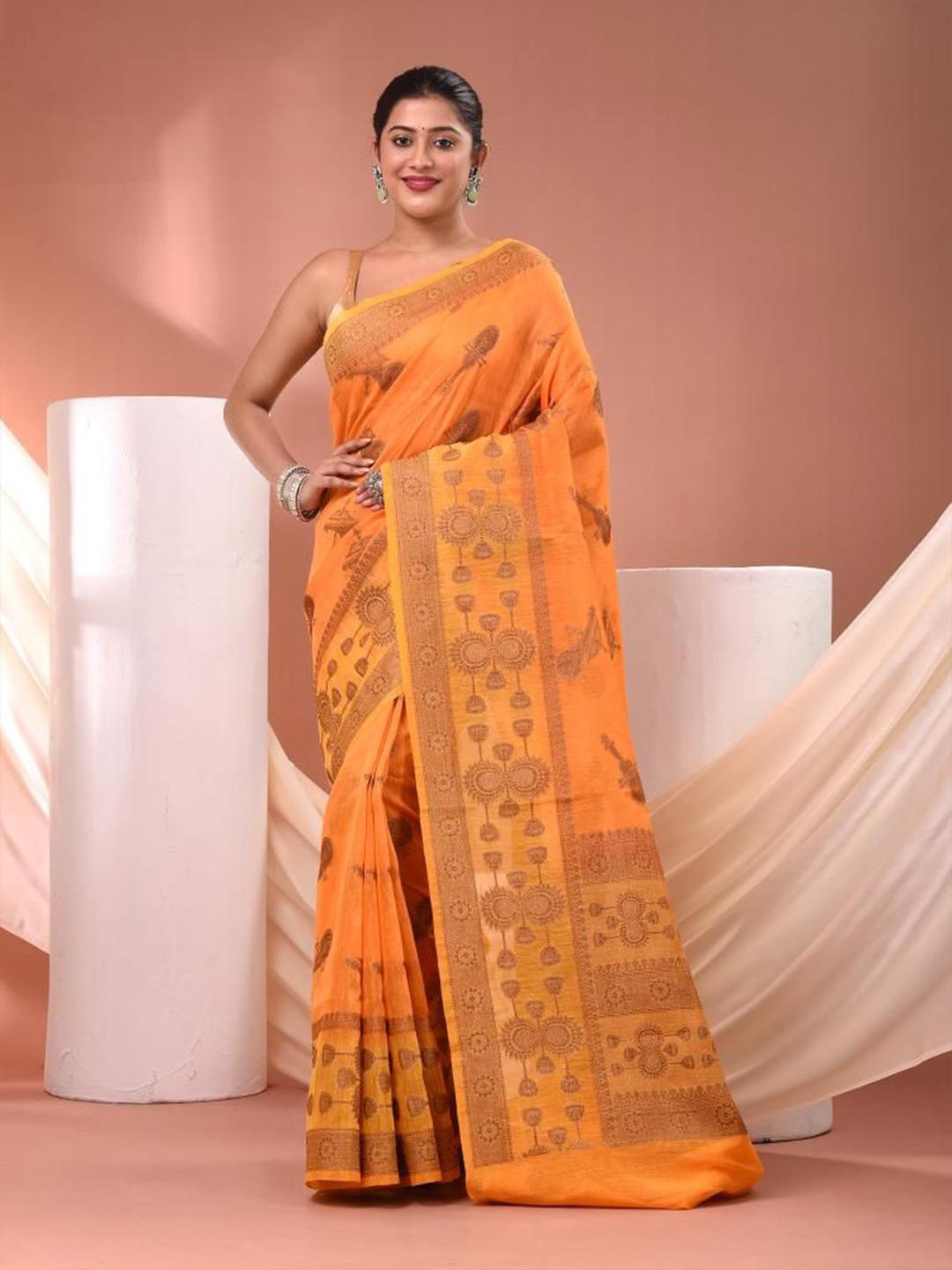 Buy VIBHAVARI Ethnic Motifs Woven Design Saree - Sarees for Women ...