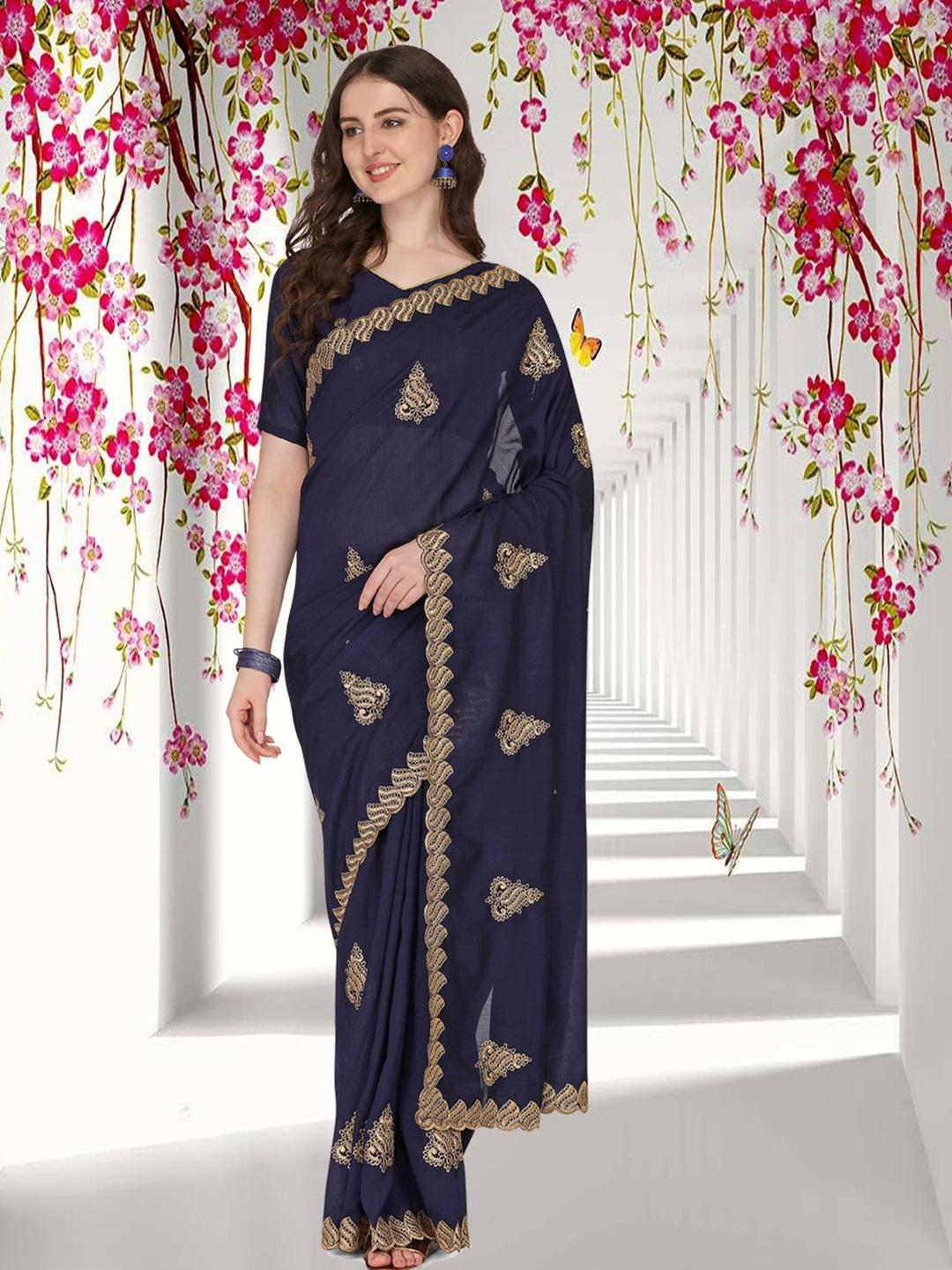 Buy DIVASTRI Floral Embroidere Saree - Sarees for Women 32569656 | Myntra