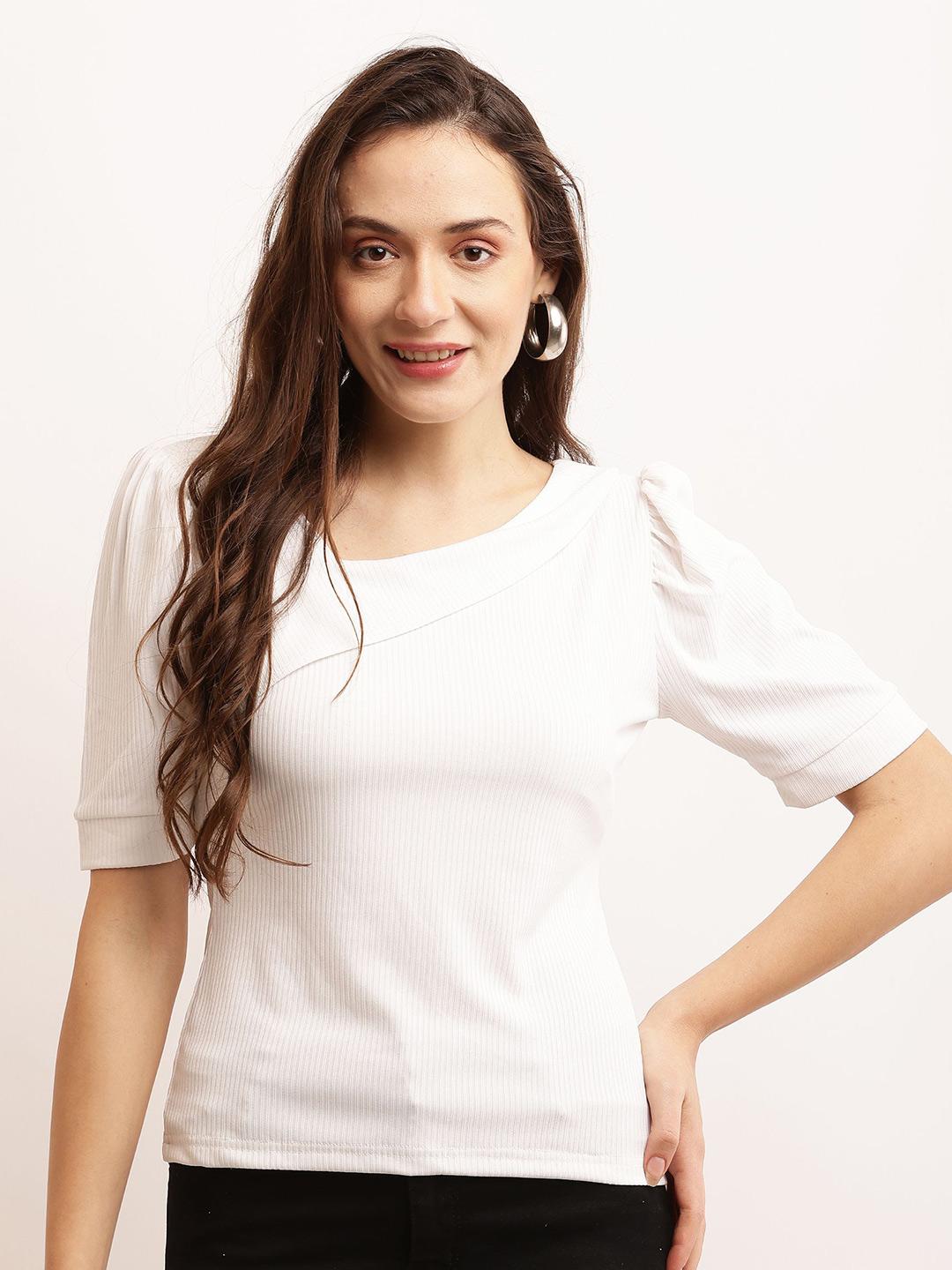 Buy Sash Women Ribbed Cotton Fitted Top - Tops for Women 32573795 | Myntra