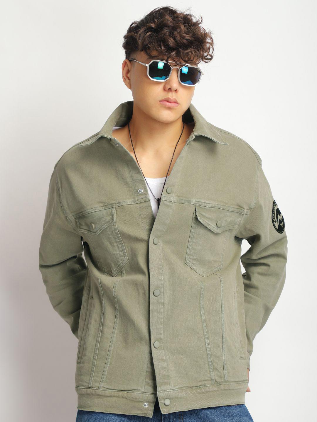 Buy JIMMY & JORDAN Men Spread Collar Solid Casual Denim Jacket ...