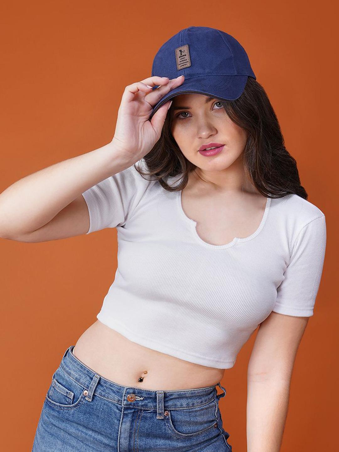 Buy Lagashi Women Casual Solid Cotton Crop Ribbed Top - Tops for Women ...