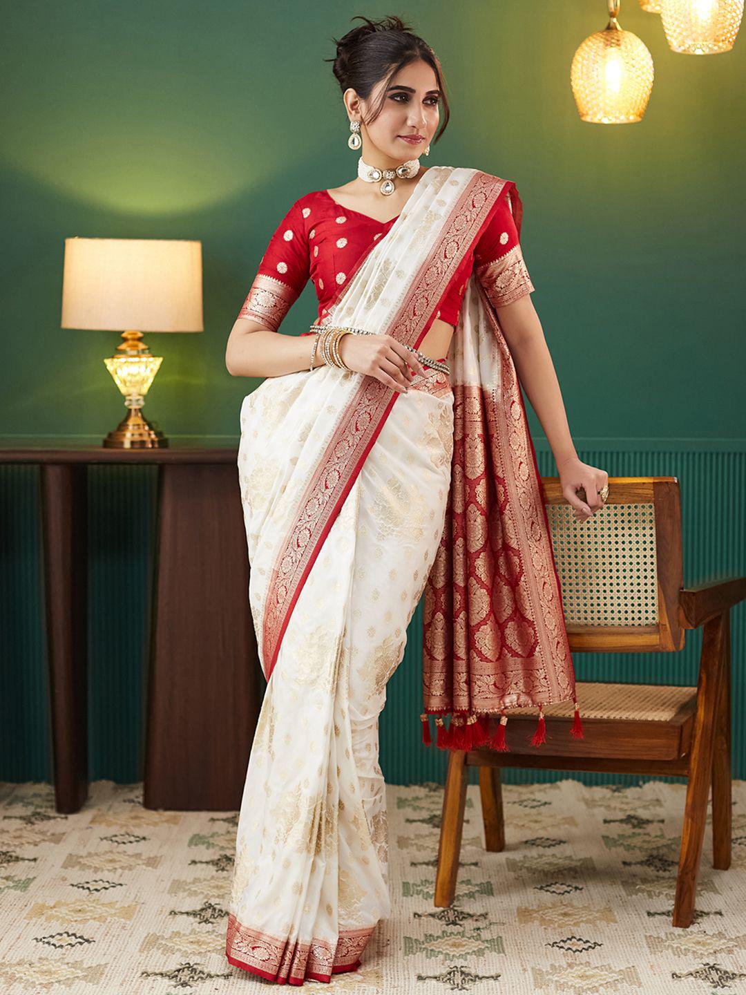 Buy Satrani Ethnic Motifs Zari Banarasi Saree - Sarees for Women ...