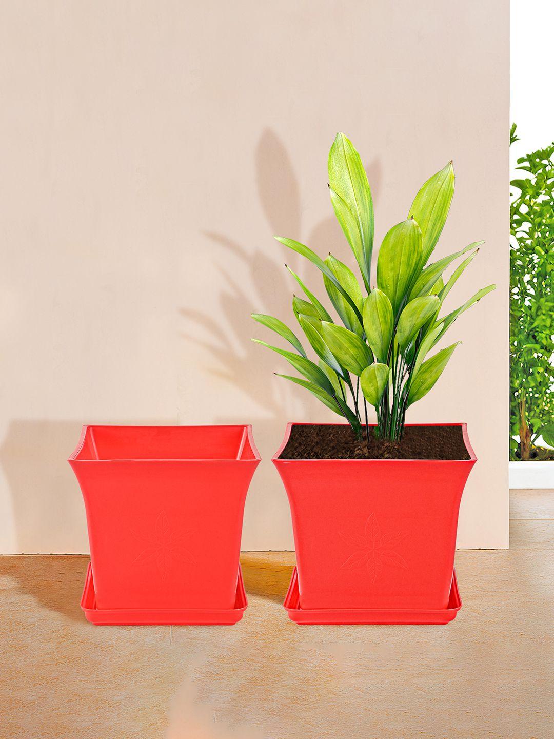 Buy Kuber Industries Red 2 Pieces Premium Flower Pots For Garden With ...