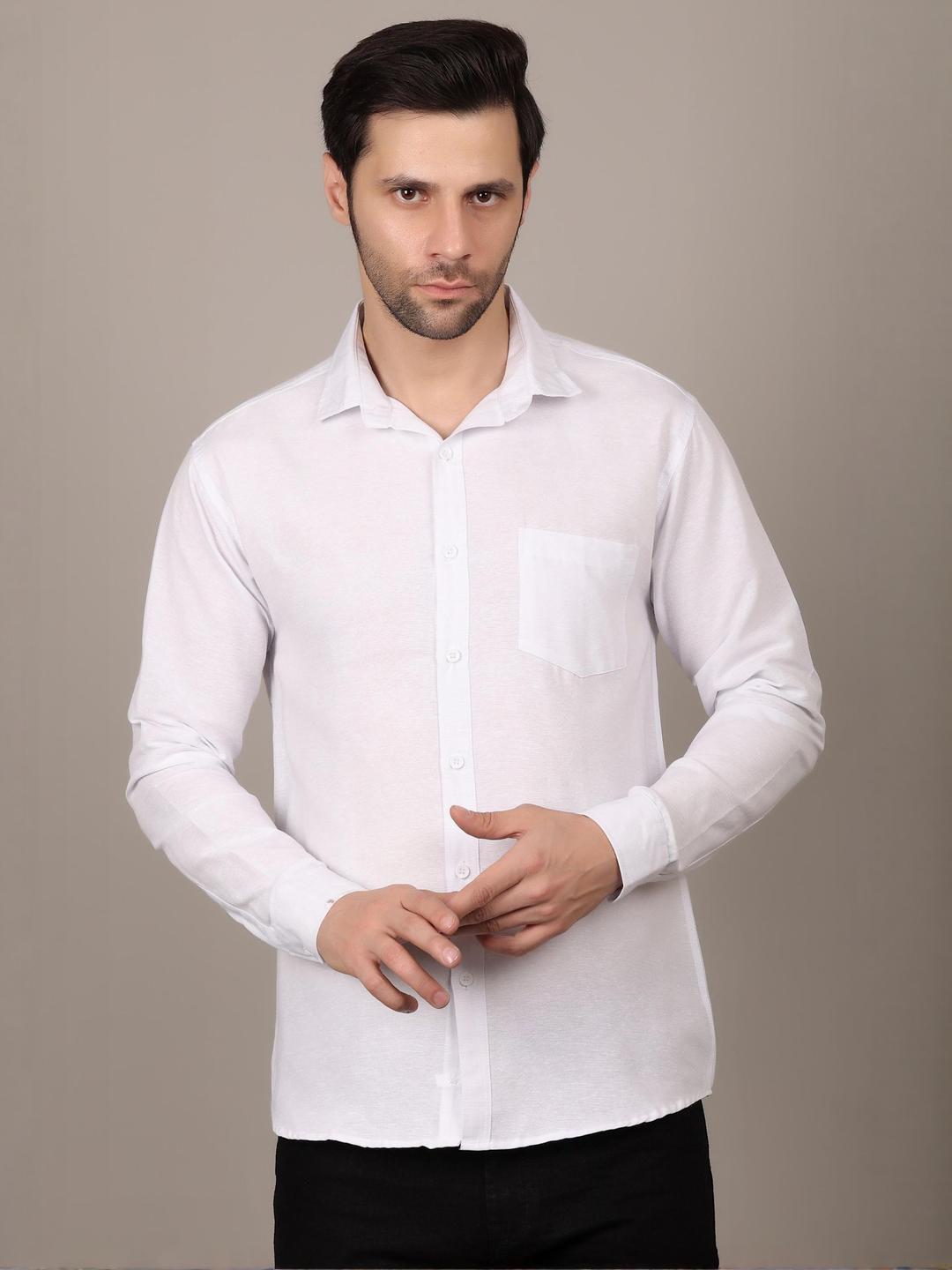 Buy JASHNA Men Self Design Spread Collar Shirt - Shirts for Men ...