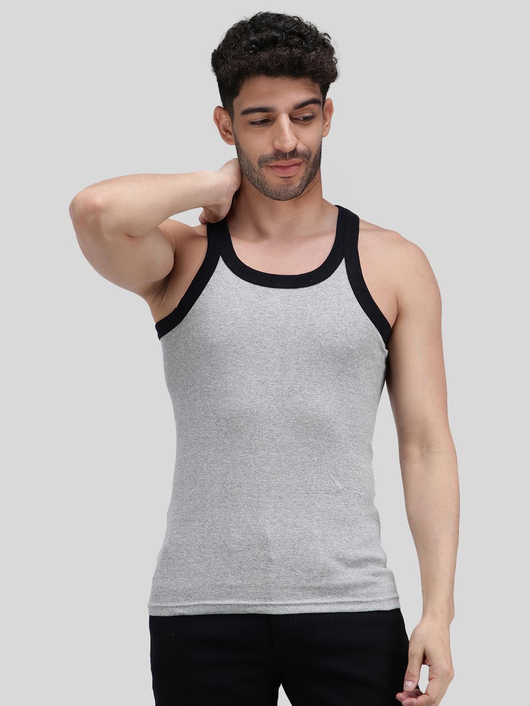 Buy Amul Comfy Pack Of 3 Men Pure Cotton Assorted Gym Vest - Innerwear ...