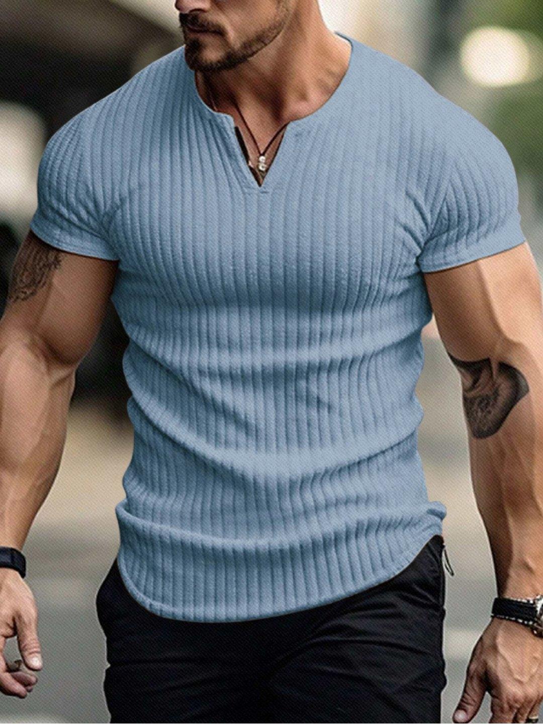 Buy StyleCast X Revolte Men Self Design V Neck Muscle Fit T Shirt ...
