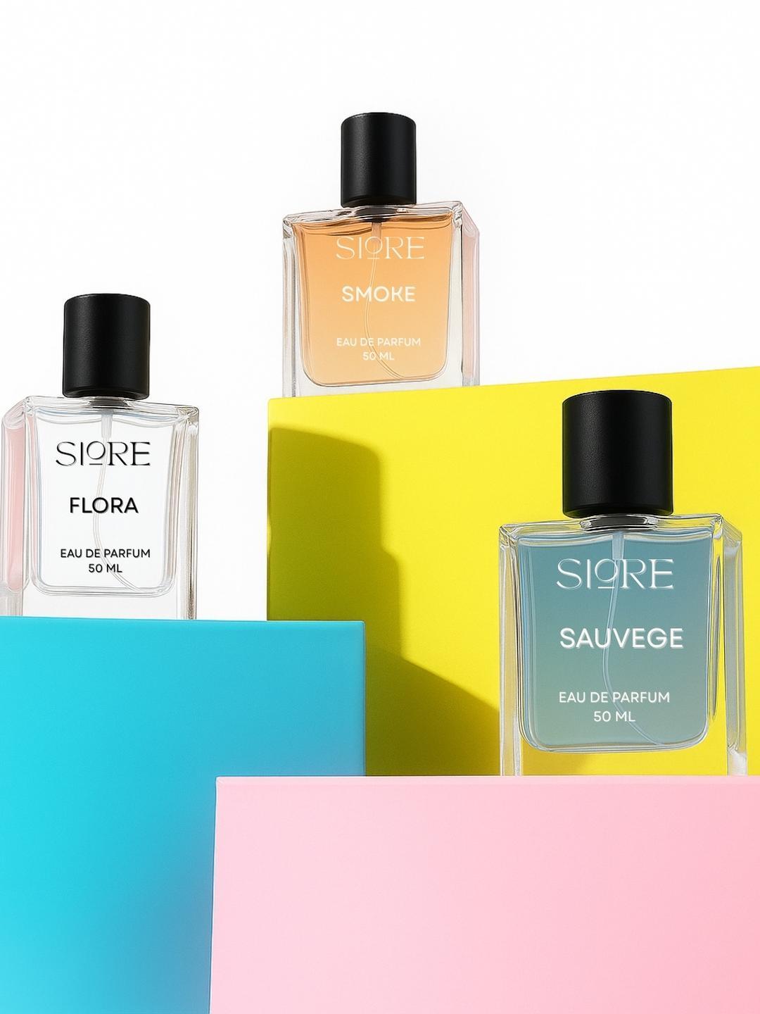 Buy SIORE Set Of 3 Unisex Flora, Smoke, Sauvegege Perfume Set - Perfume ...