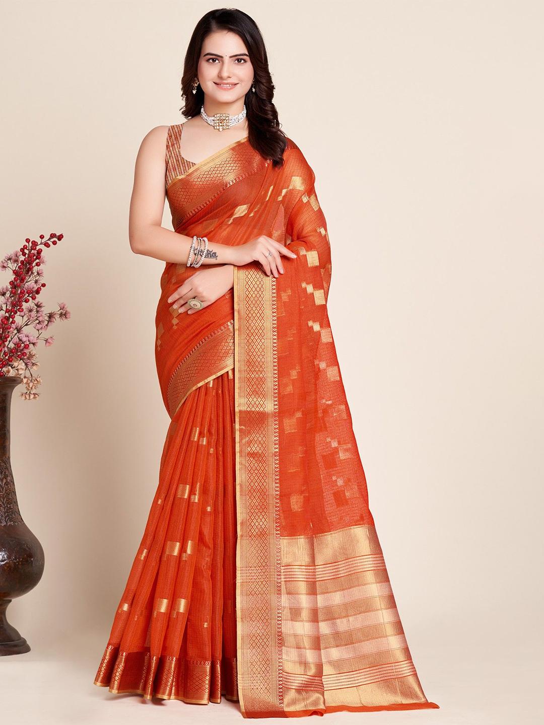 Buy MySilkLove Spanish Geometric Woven Design Zari Manipuri Silk Kota ...