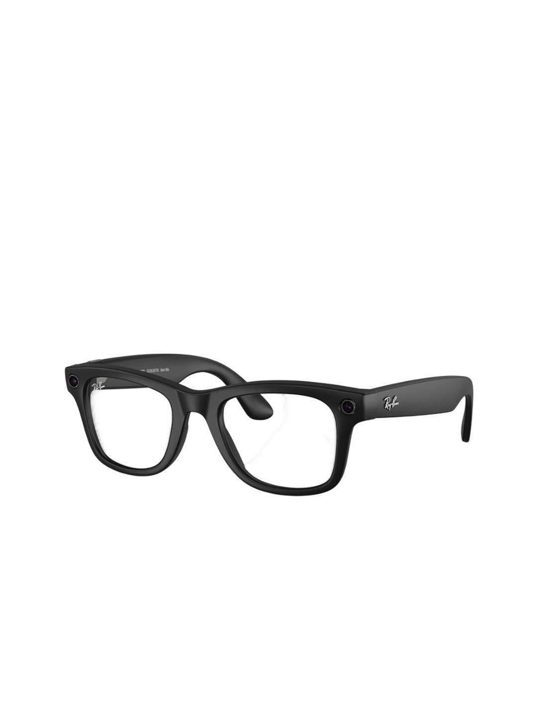 Buy Ray Ban Meta Wayfarer Unisex Clear/Graphite Green Lens Matte Black ...