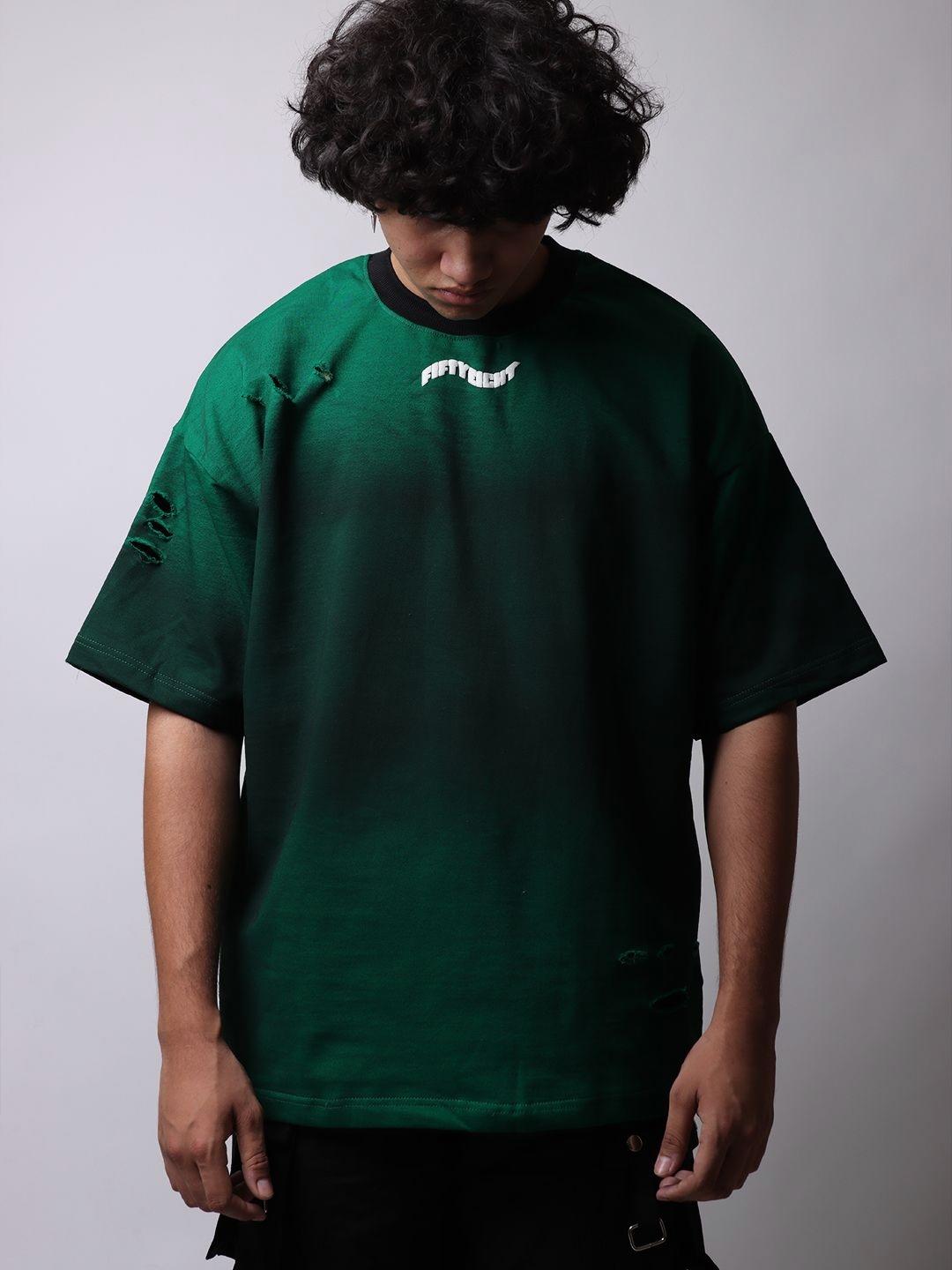 Buy FiftyEight Typography Puff Printed Drop Shoulder Sleeves Cotton ...