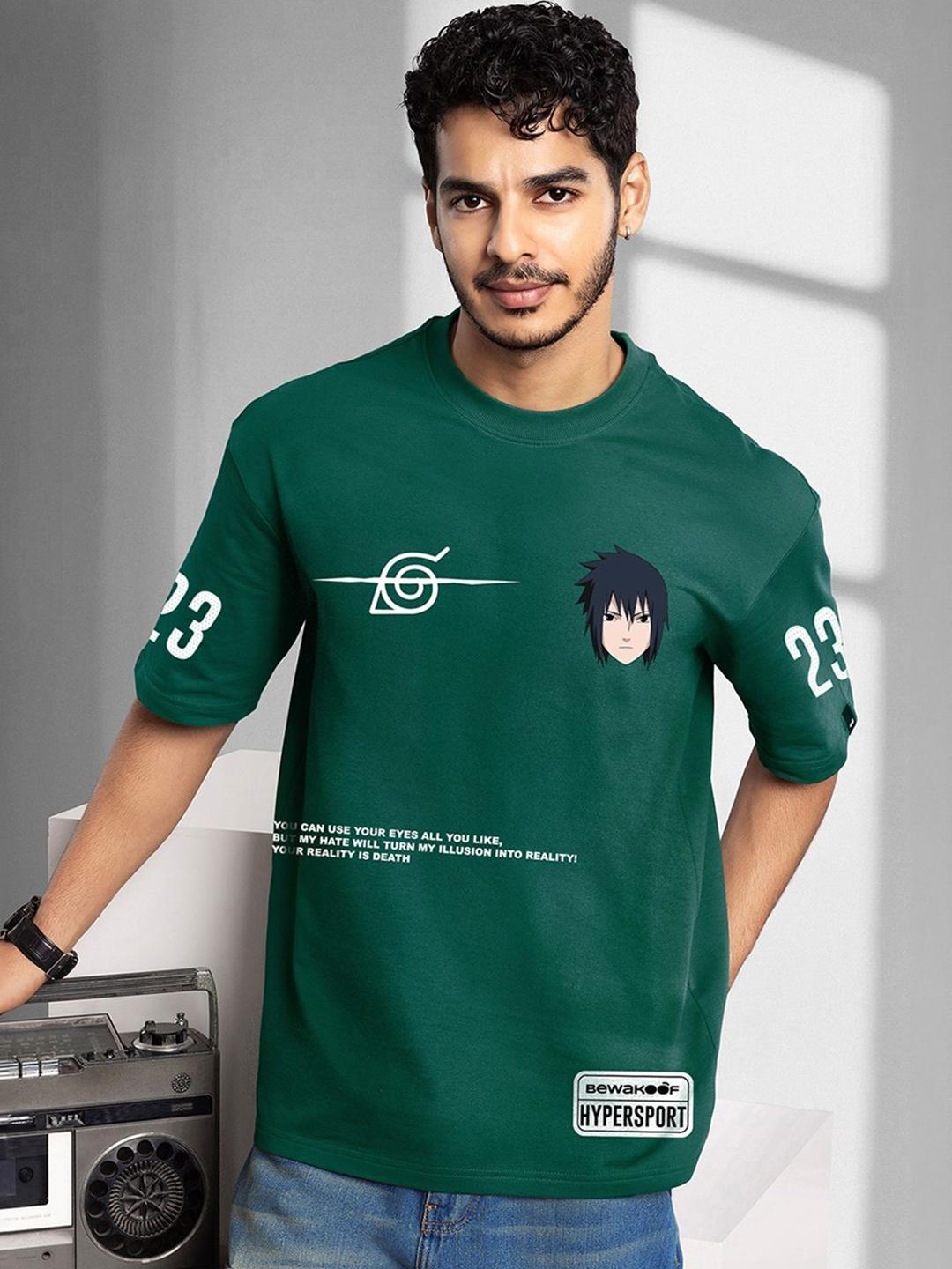 Buy Bewakoof Heavy Duty Official Naruto Merchandise Green Sasuke ...