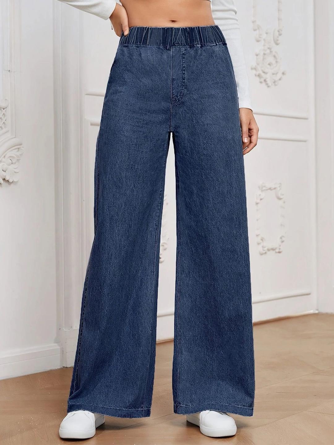 Buy ADBUCKS Women Flared High Waisted Wide Leg Jegging - Jeans for ...