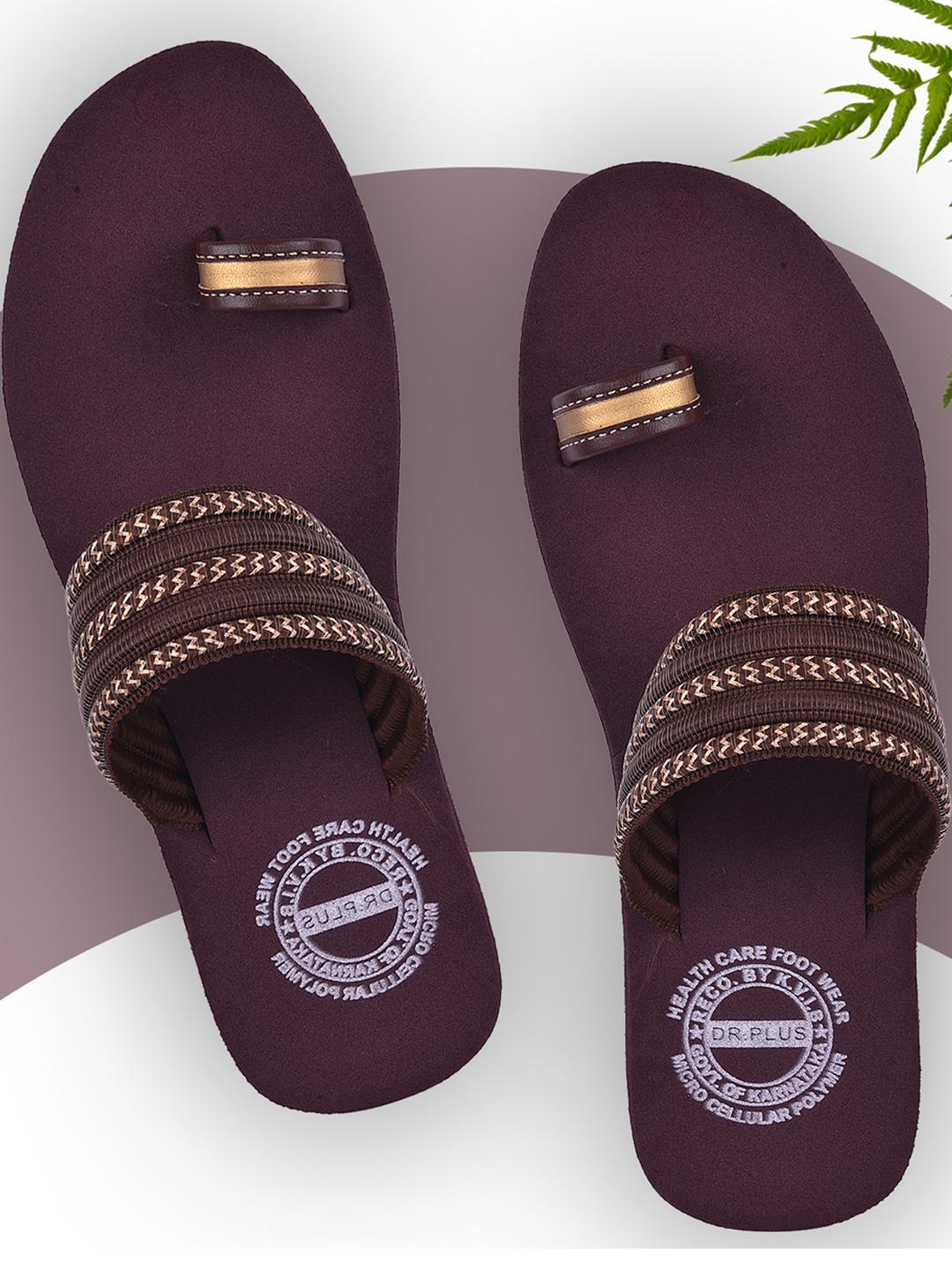 Buy DR.PLUS Women Maroon Synthetic Flip Flops - Flip Flops for Women ...